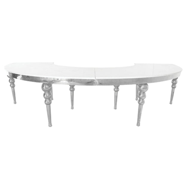 Table Louisa Quart Rond Argent | Location de tables et chaises