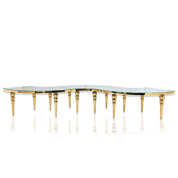 Table Louisa Quart Rond Or | Location de tables et chaises